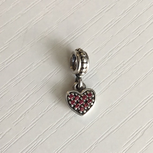 Pandora | Jewelry | Pandora Sterling Silver Heart Dangle Charm | Poshmark